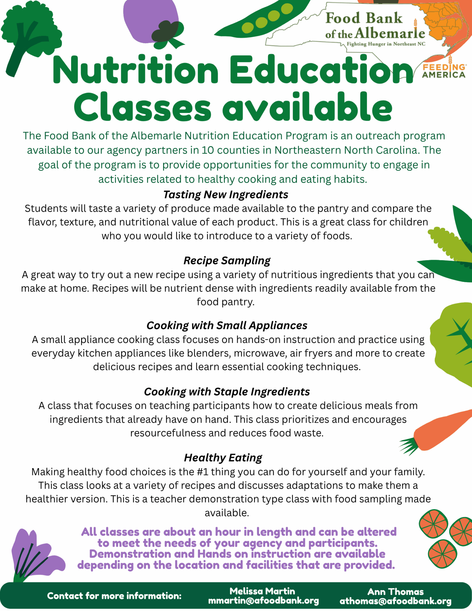 Teaching Kitchen | Food Bank of the Albemarle